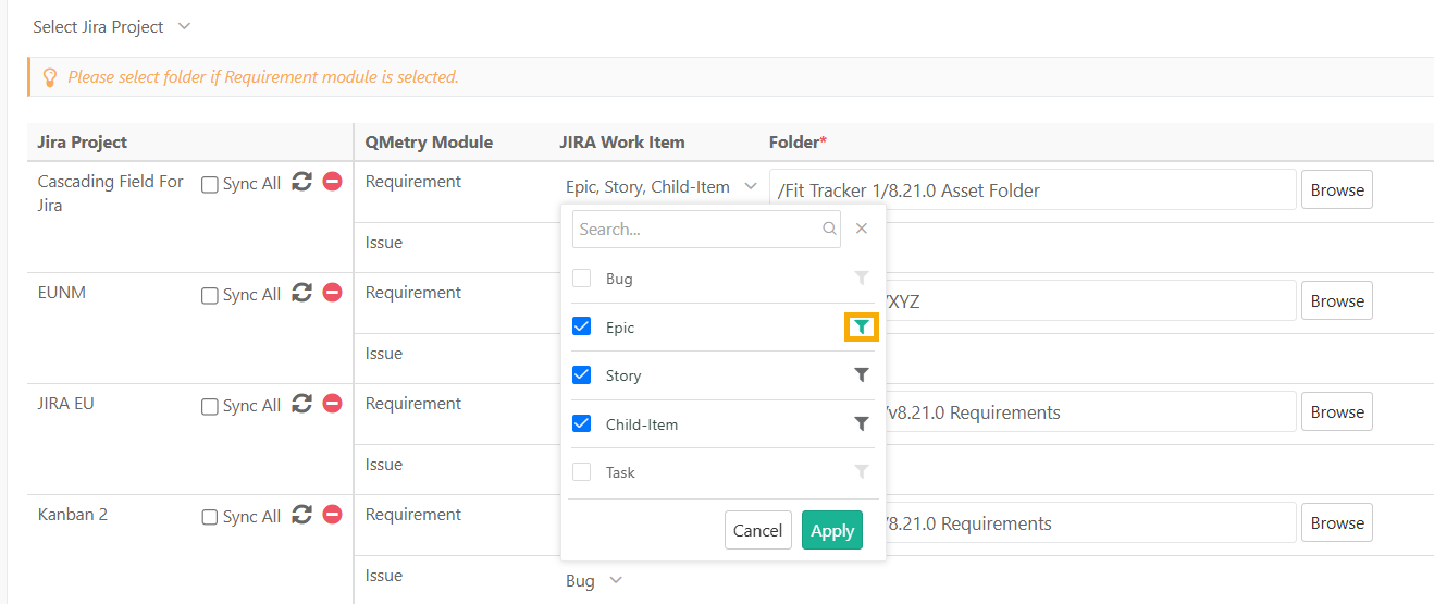 Sync Jira Work Items Using JQL Filters (QMetry v8.24.0)